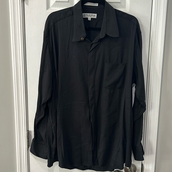 Carlo Pacini | Shirts | Single Needle Button Down Black Dress Shirt ...